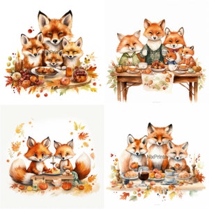 Fox Clipart, Thanksgiving Themes, Family Dinner Scenes Clipart, Clipart ...