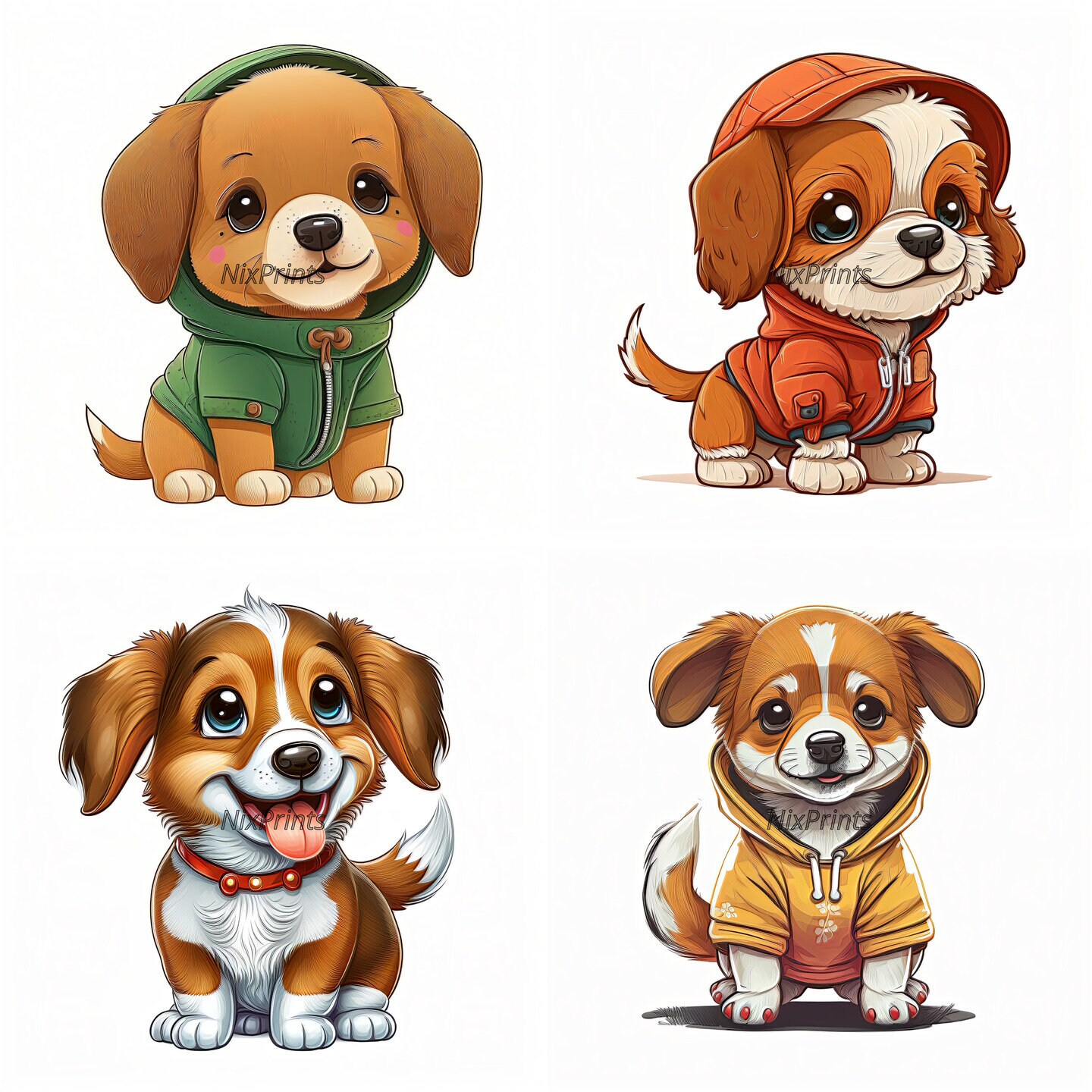 Puppy Dogs Clipart Set Small Medium & Large Breeds - Etsy