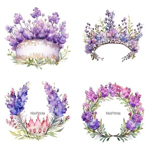 Statice Crown Watercolor Digital Clipart Digital Paper - Etsy