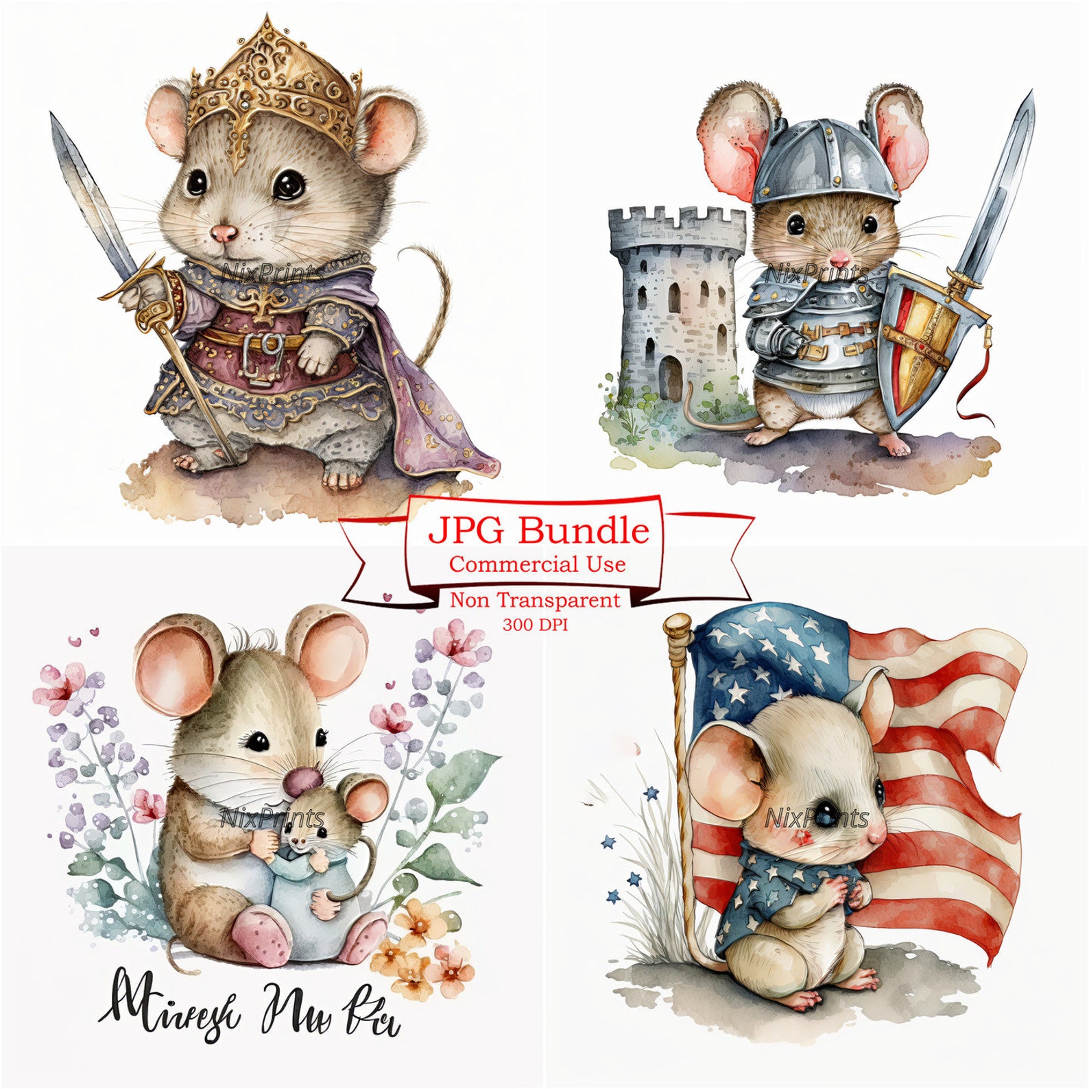 Medieval Mouse Clipart Knight castlememorial Day - Etsy
