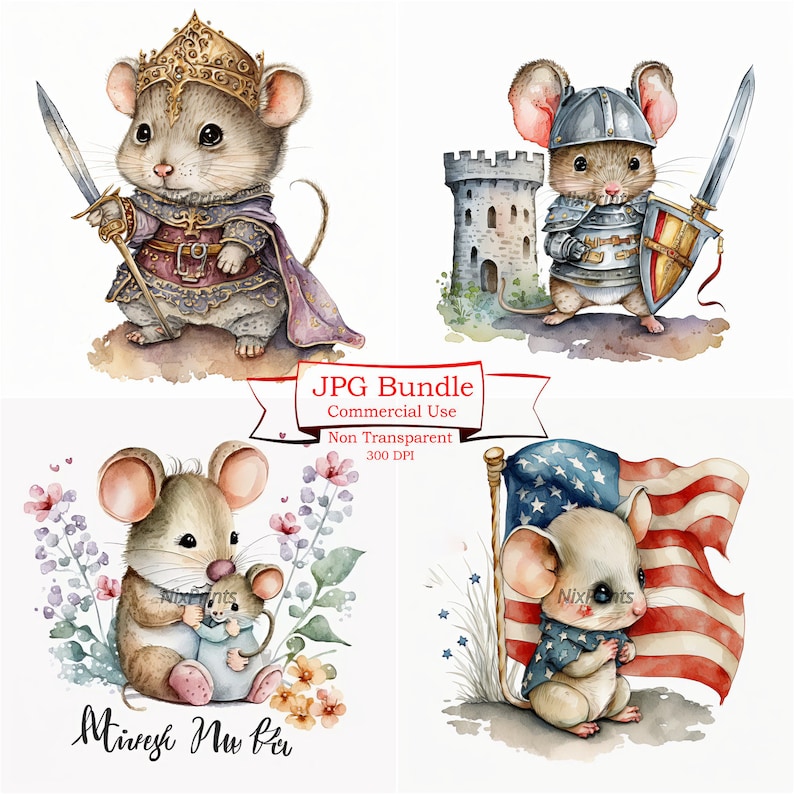 Medieval Mouse Clipart Knight castlememorial Day - Etsy