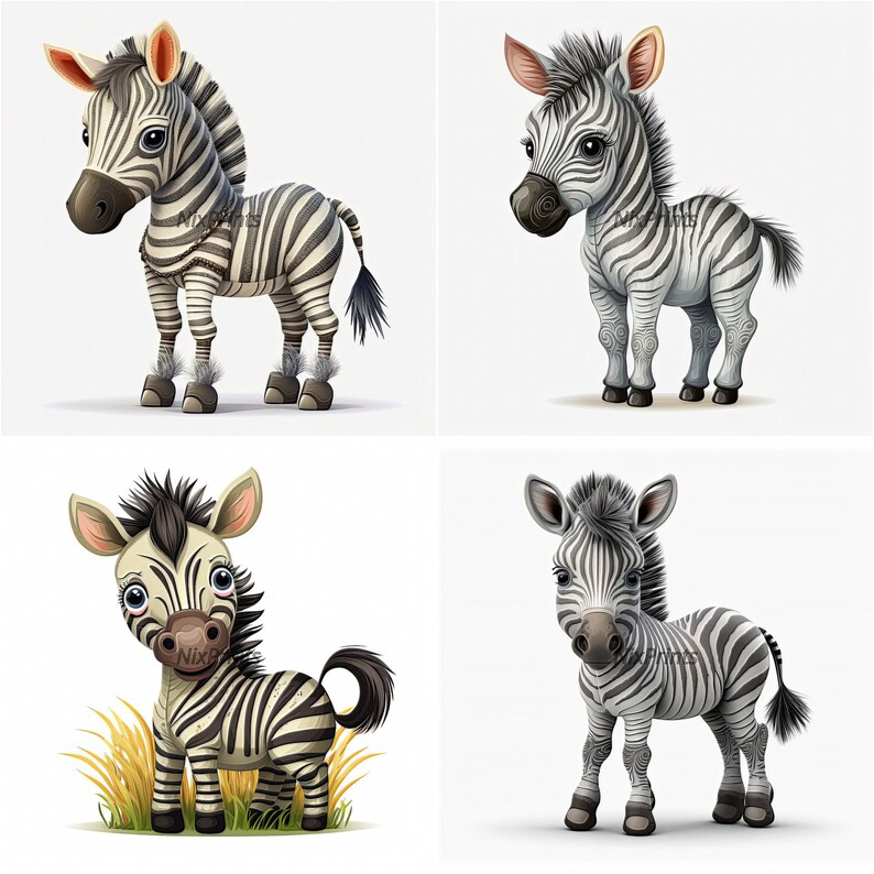 Fancy Dressed Zebra Clipart Cute Baby Shower Graphics Zebra - Etsy