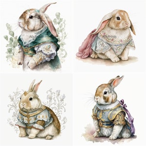 Bunny Art Nouveau, Renaissance & Vintage Retro Clipart - Elegant and ...
