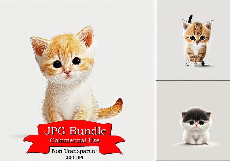 Cat Clipart Tiny Cute Kitten Clipart Minimalism 2D Style - Etsy