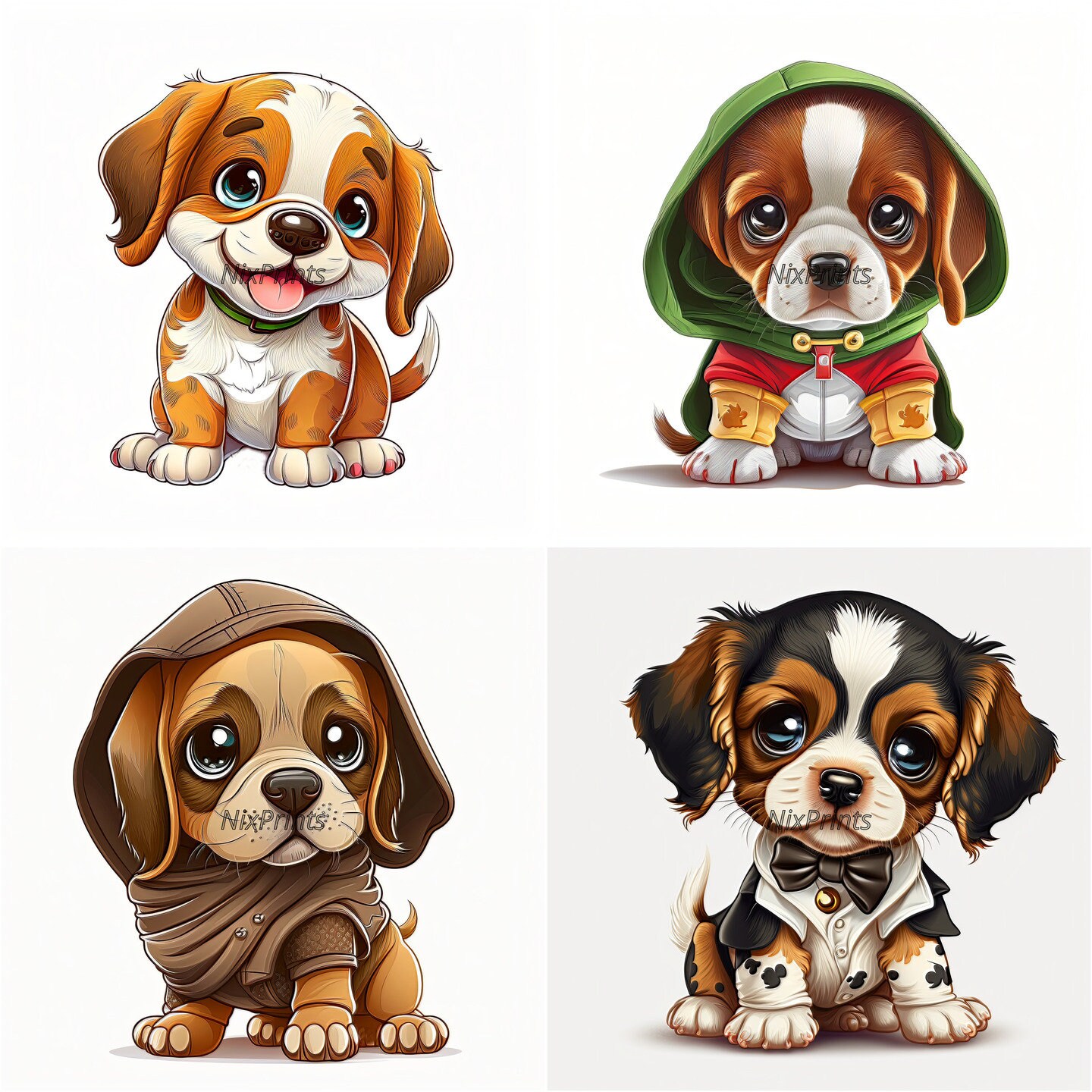 Puppy Dogs Clipart Set Small Medium & Large Breeds - Etsy