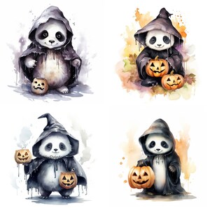 Panda Clipart, Halloween Clipart, Spooky Halloween Costume, Ghost ...