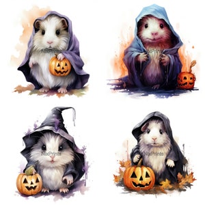 Cute Guinea Pig Clipart, Spooky Halloween Costume, Ghost, Witch, and ...