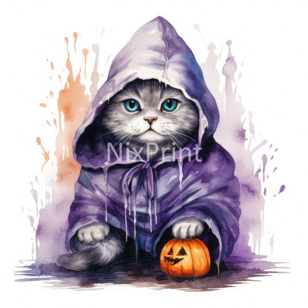 American Shorthair Cat Clipart, Spooky Halloween Costume, Ghost Clipart ...