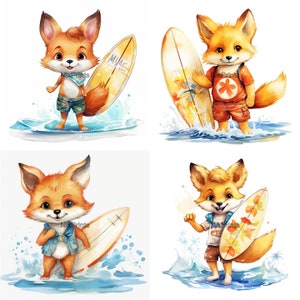 Fox Clipart, Lifeguard Clipart, Lifeguard Outfit, Holding Surfboard ...