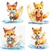 Fox Clipart, Lifeguard Clipart, Lifeguard Outfit, Holding Surfboard ...