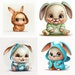 Cute Bunny Clipart Collection Digital Images ,vibrant Colors, Baby ...