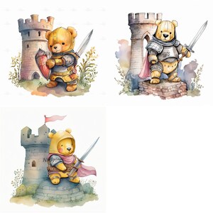 Fantasy Pooh Clipart Bundle Magical Spells, Knight and Castle Themes ...