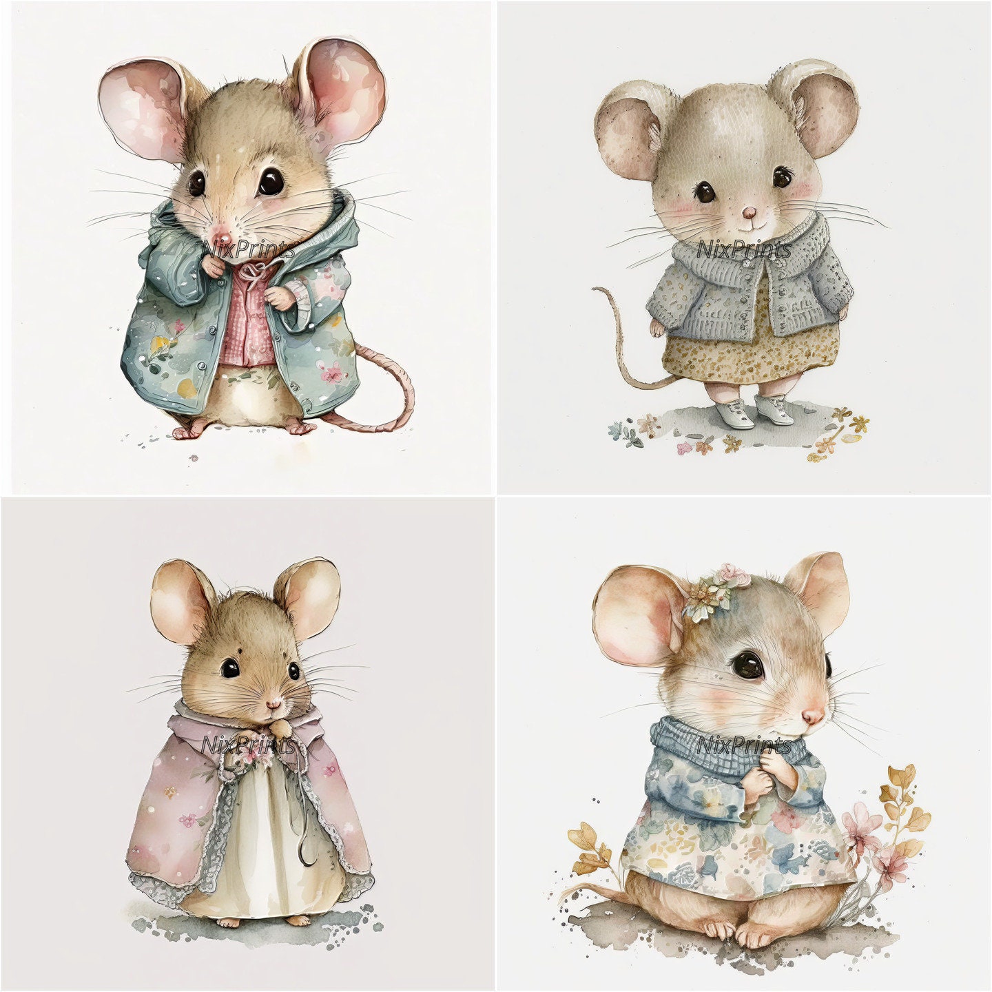 Fairy Tale Mouse Clipart Fantasy Farm & Countryside Fashion - Etsy Canada
