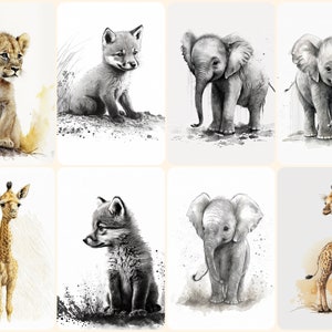 Watercolor Animal Clipart Bundle Safari , Safari Bundle, JPG High ...
