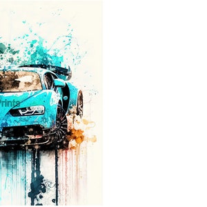 Watercolour Car Clipart, Bugatti Watercolor, Luxury Car Art, High ...