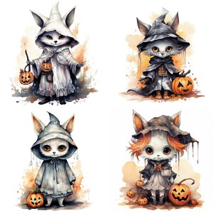 Fox Clipart, Spooky Halloween Costume, Ghost and Witch Clipart, Clip ...