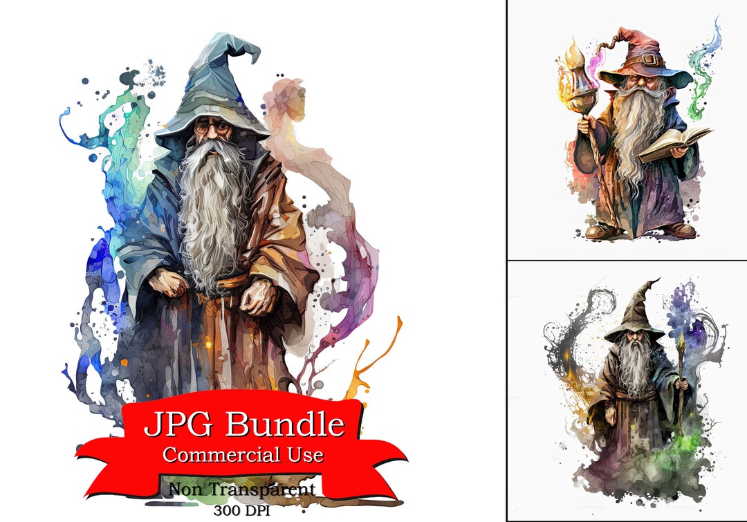 Cartoon Wizard Clipart: Enchanting Cliparts, Non-transparent Background ...