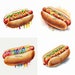 Hot Dog Clipart:delicious Watercolor Food Clipart With Non-transparent ...