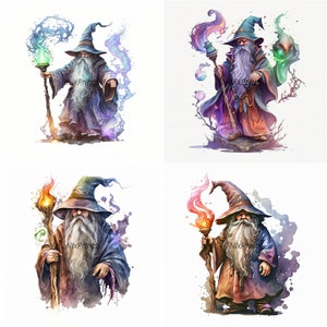 Cartoon Wizard Clipart: Enchanting Cliparts, Non-transparent Background ...
