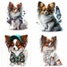 Fashionable Papillon Dog Clipart, Wearing Dress, Cap, Bow, Hoody ...