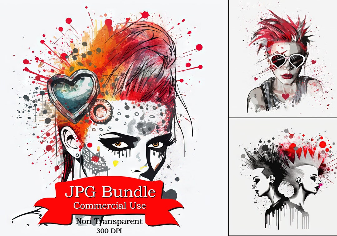 Love Punk Art Clipart: A Fiery Symbol of Passion and Rebellion ,digital ...