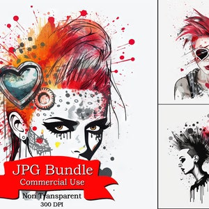 Love Punk Art Clipart: A Fiery Symbol of Passion and Rebellion ,digital ...