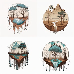 Earth Day Clipart, Earth Day Minimal Clipart, Simple Design, Eco ...