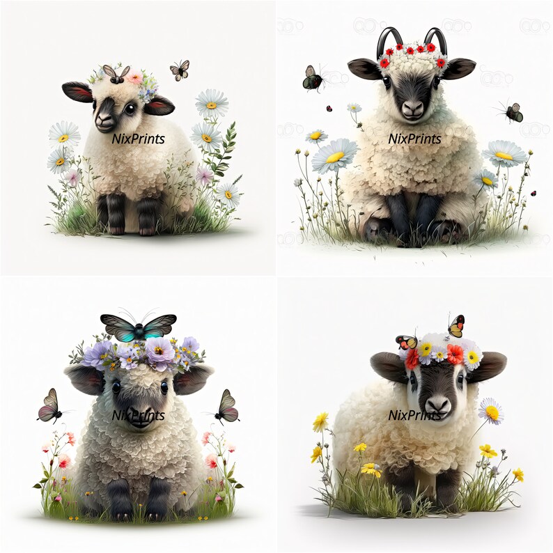 Sheep Watercolor Clipart Set nursery Decor and Baby Shower - Etsy
