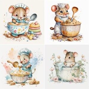 Mouse Baking Clipart, Mouse Bathroom, Chef, Kitchen Cliparts - Adorable ...