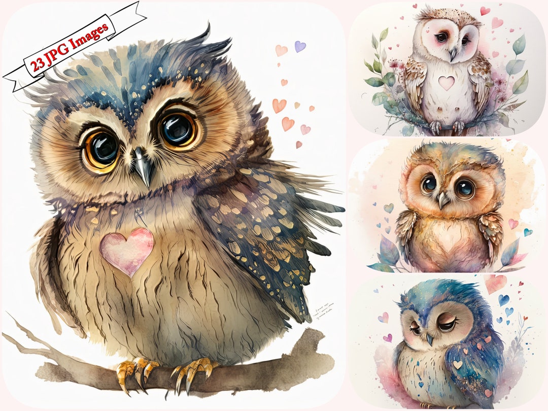 Cute Owl Clipart Bundle for Crafting and Deco ,high-resolution ,JPG ...