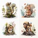 Watercolor Squirrel Clipart Set - Forest Animal Cliparts , Woodland ...