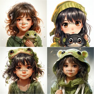 Anime Girl Clipart, High Cheekbones Clipart, Rosy Cheeks Clipart, Print ...