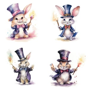 Rabbit Clipart, in a Magician's Costume, Magician Clipart, Performing a ...