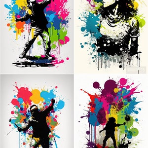 Splash Boy Art, Color Full Boy Clipart, Bright Intense Colors, Light ...