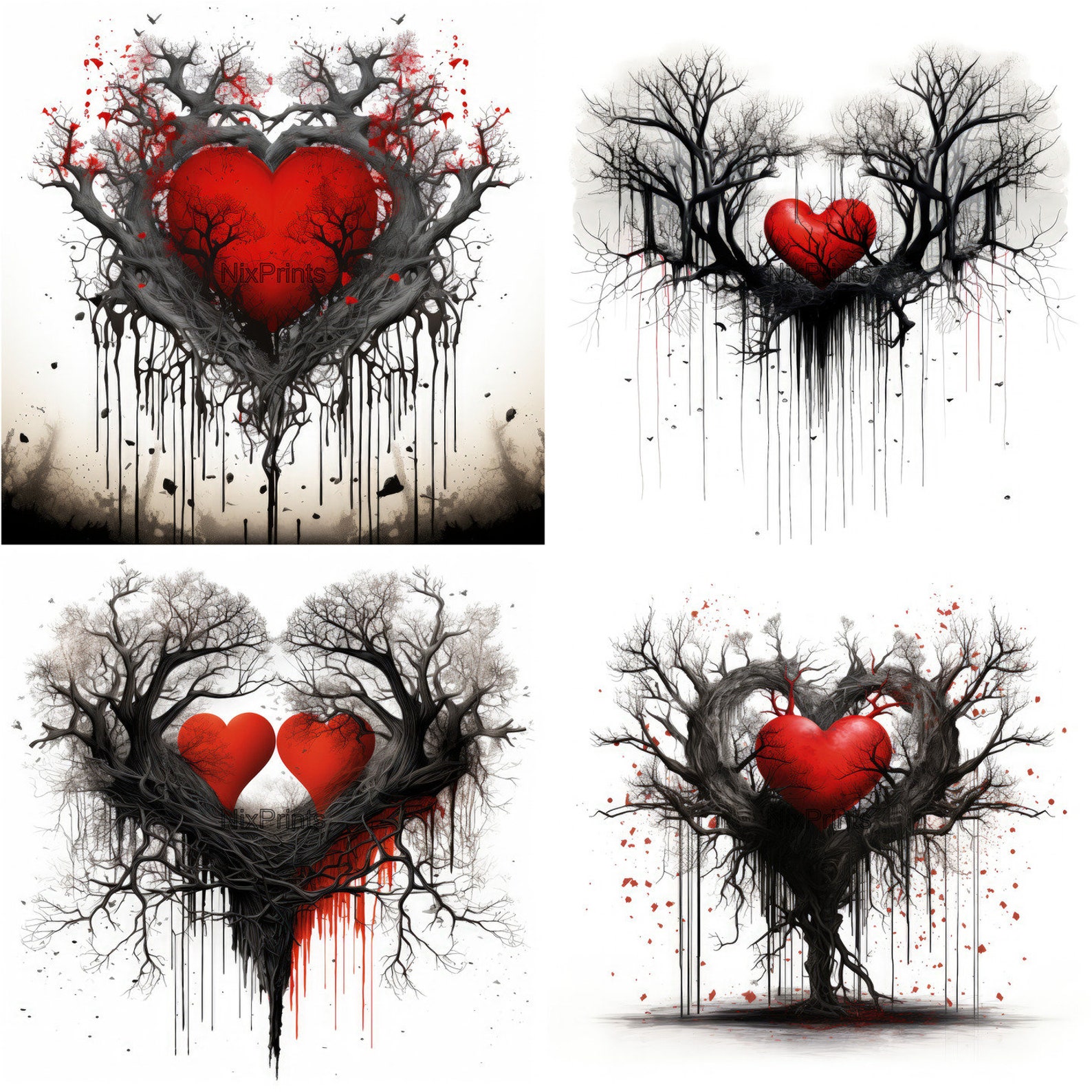 Heart Clipart, Tree Clipart, Digital Sticker for Ramp Van, Images for ...