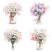 Babys Breath Flower Bouquet Clipart, Watercolor Art, Digital Paper ...