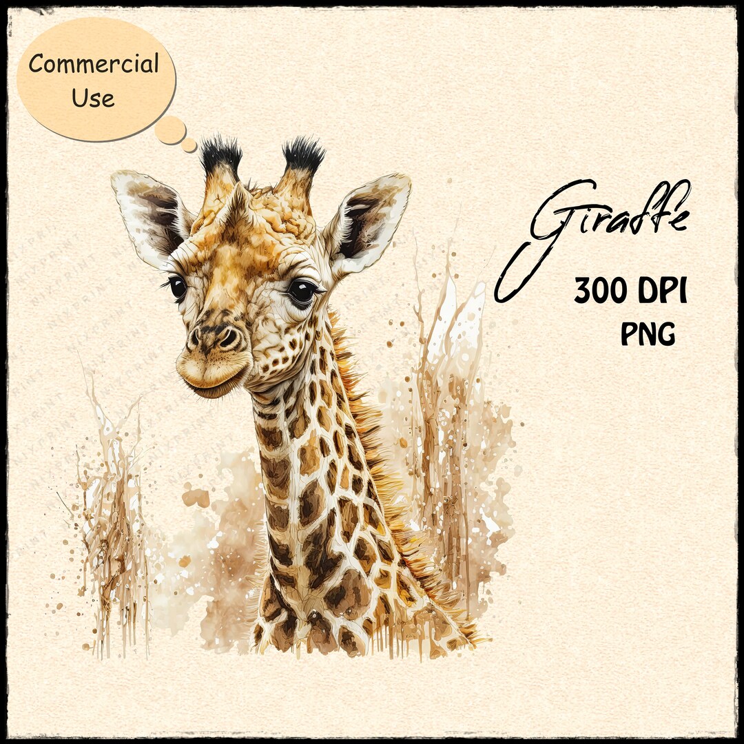 Transparent Giraffe Clipart Watercolor, Baby Giraffe Clipart Digital ...