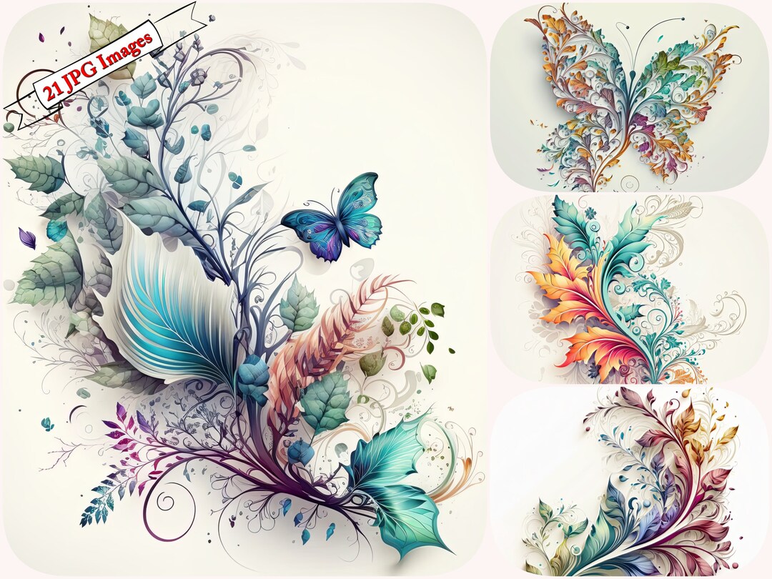 Magical and Whimsical Spring Butterfly Clipart for Commercial Use ...