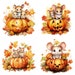 Fantasy Pumpkin Clipart, Fall Leaves Clipart, Cute Mice Clipart, Art ...