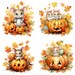 Fantasy Pumpkin Clipart, Fall Leaves Clipart, Cute Mice Clipart, Art ...