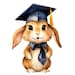 Rabbit Clipart Graduation Clipart Wearing a Cap and Gown - Etsy