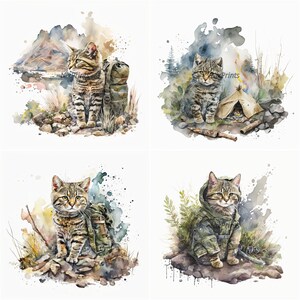 Tabby Clipart, Cat Camping Clipart, Wilderness Companion Outdoors ...