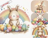 Bunny Rabbit Watercolor Clipart Bundle for Crafting baby - Etsy