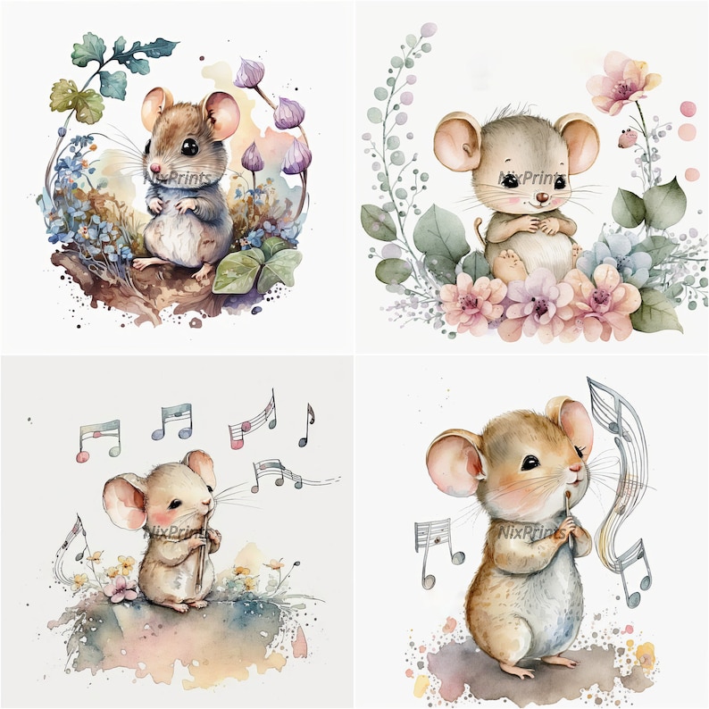 Mouse Mother's Day Clipart Music Mythology Folklore - Etsy
