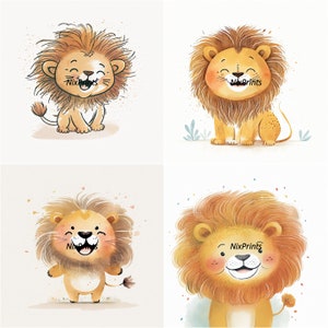 Happy Cub Illustrations Clipart Bundle-high Quality Digital Phots ...