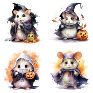 Cute Hamster Clipart, Spooky Halloween Costume, Ghost, Witch, and ...