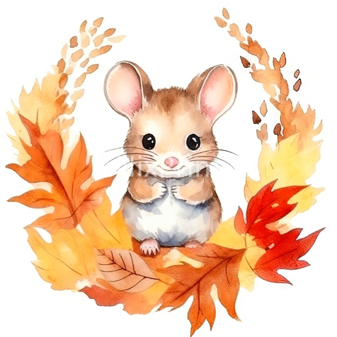 Mouse Fall Foliage Clipart Background for Photography Poster - Etsy Canada