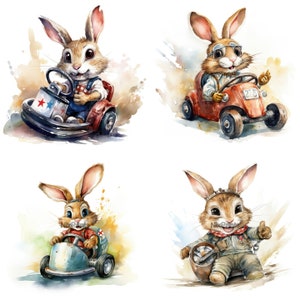 Rabbit Clipart, Race Car Clipart, in a Race Car Driver's Outfit ...