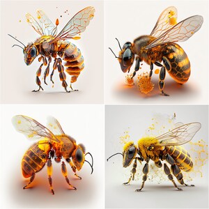 Yellow Honey Bee Clipart Perfect for Scrapbooking, Junk Journals ...