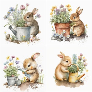 Bunny Clipart and Digital Paper Crafts for Commercial Use | Digital ...